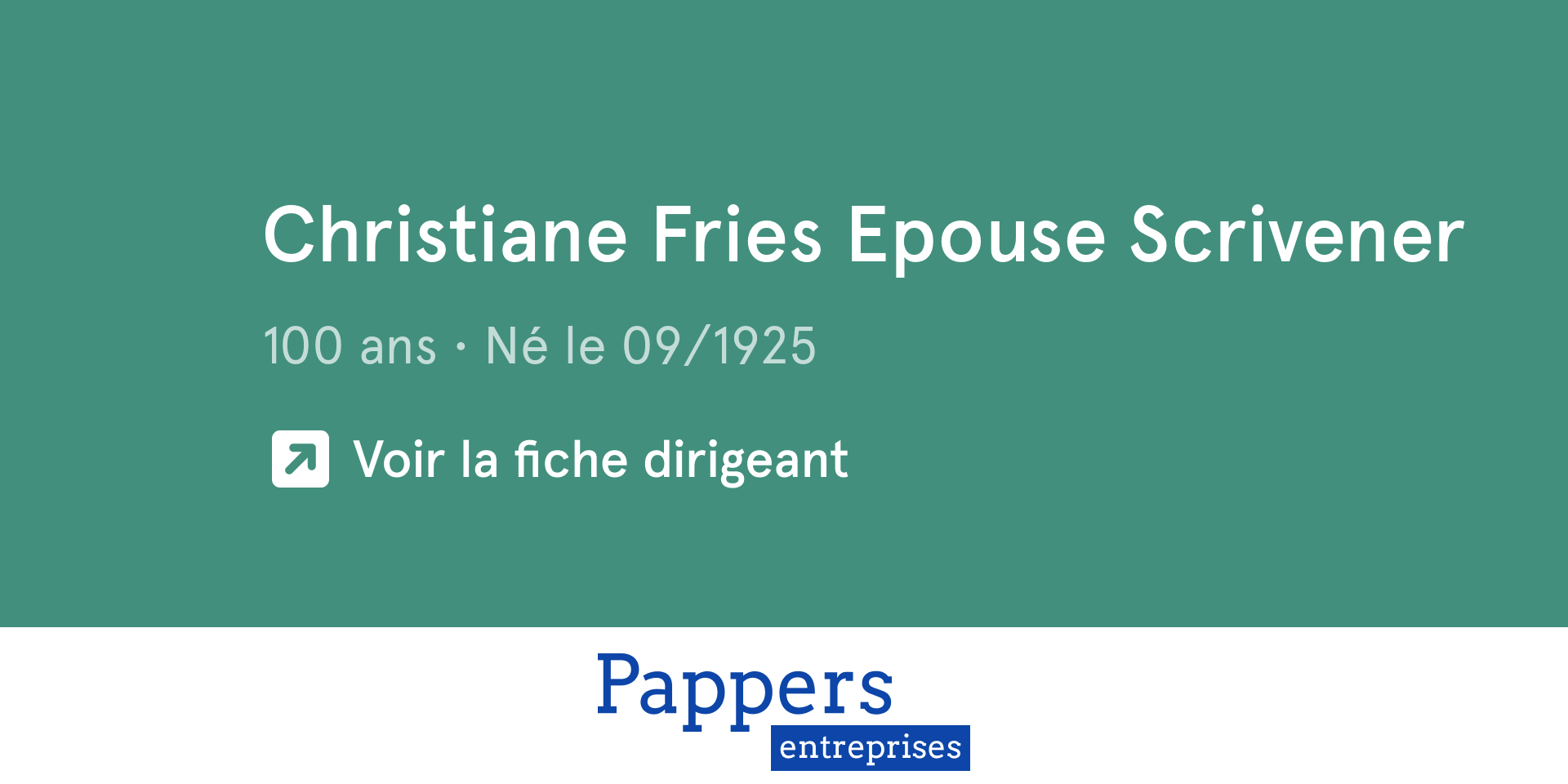 Christiane Fries Epouse Scrivener : SCI CHRISCA