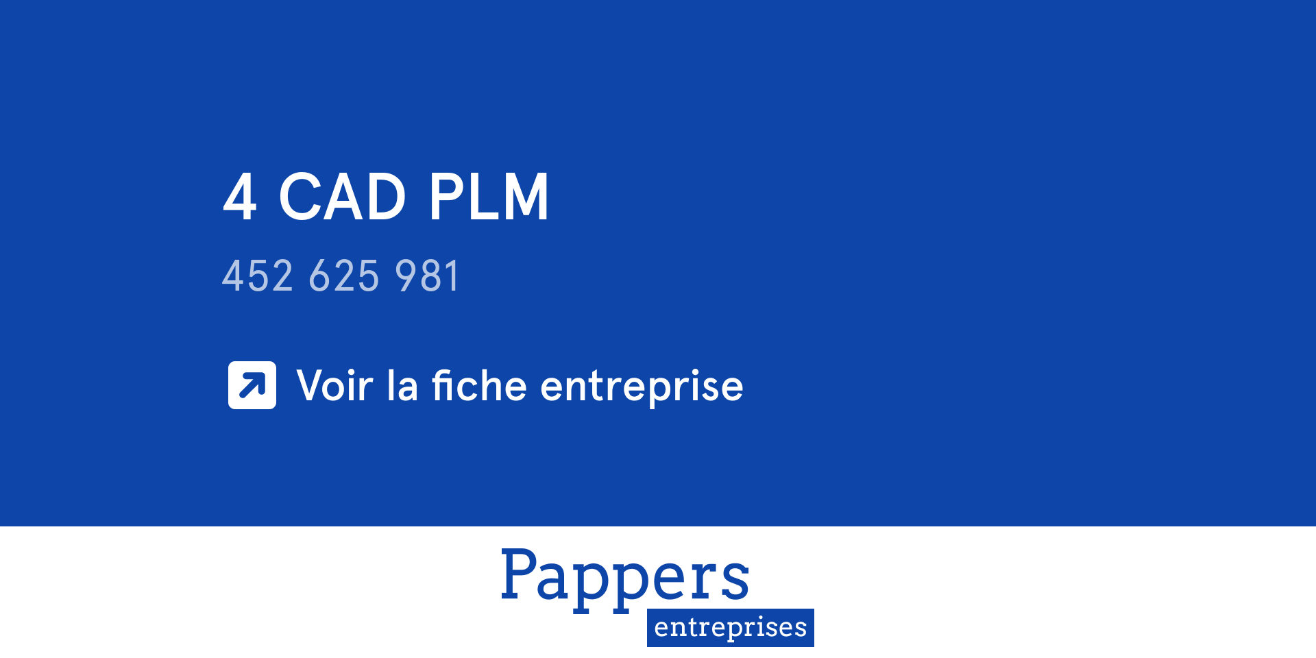 Société 4 CAD PLM : Chiffre d'affaires, statuts, extrait d'immatriculation