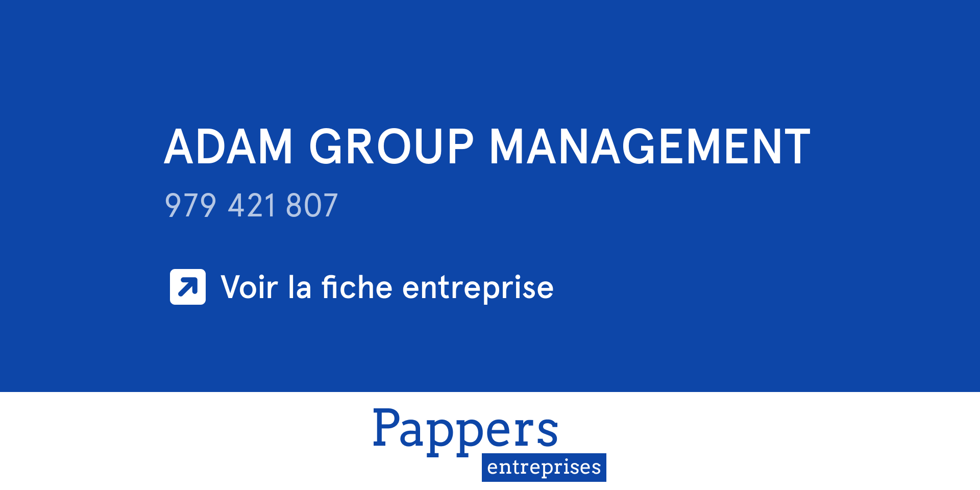 Société ADAM GROUP MANAGEMENT : Chiffre d'affaires, statuts, extrait d ...