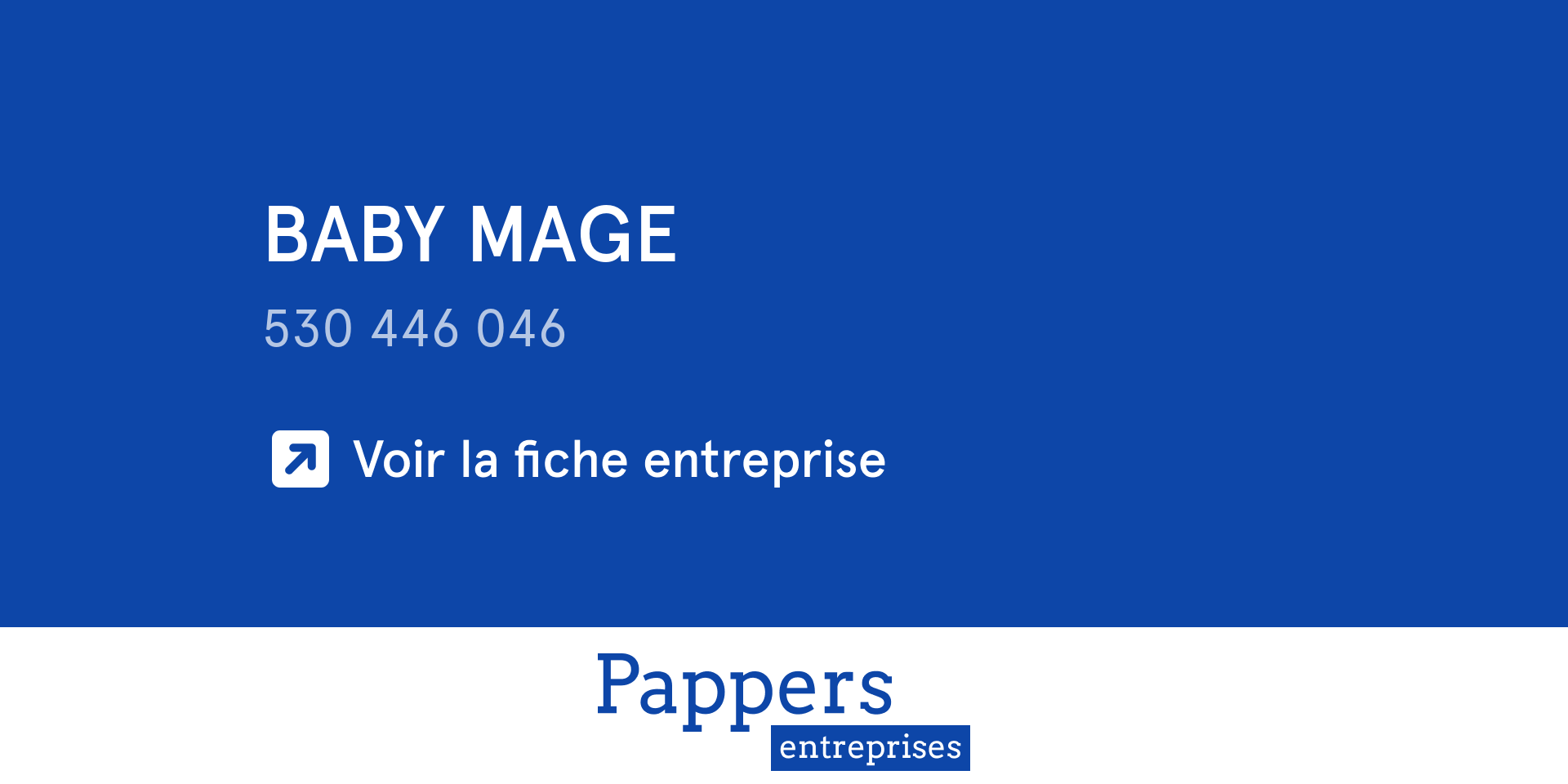 Société BABY MAGE : Chiffre d'affaires, statuts, extrait d'immatriculation