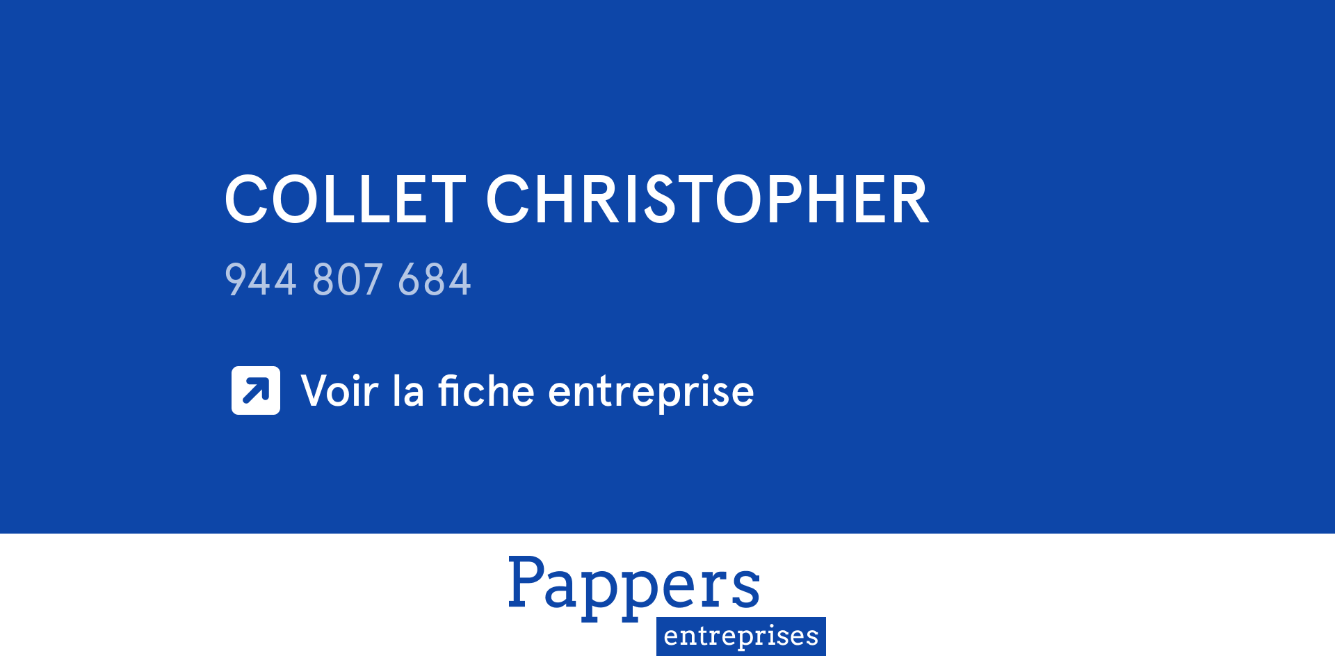COLLET CHRISTOPHER : Chiffre d'affaires, statuts, extrait d'immatriculation