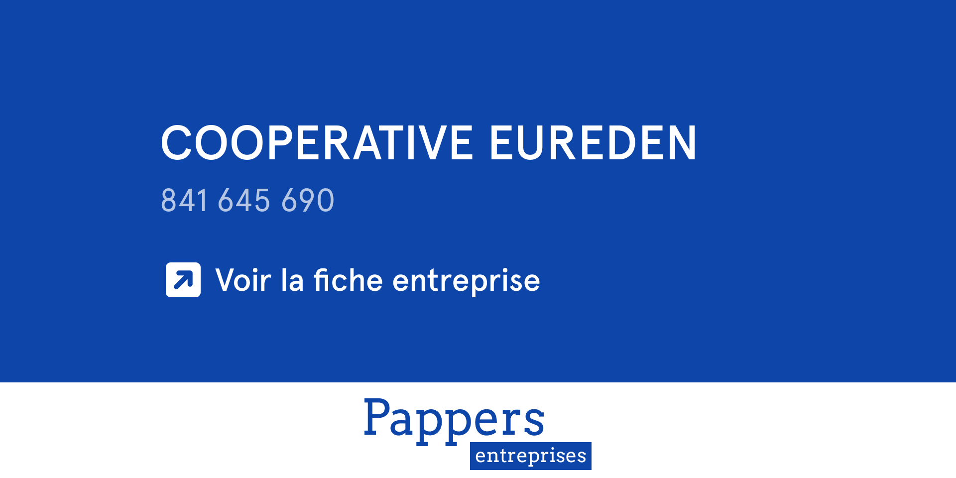 Société COOPERATIVE EUREDEN : Chiffre d'affaires, statuts, extrait d ...