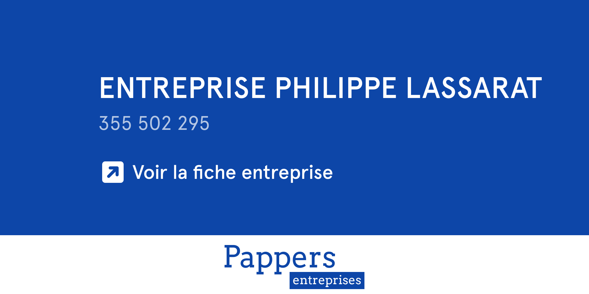 Société ENTREPRISE PHILIPPE LASSARAT : Chiffre d'affaires, statuts ...