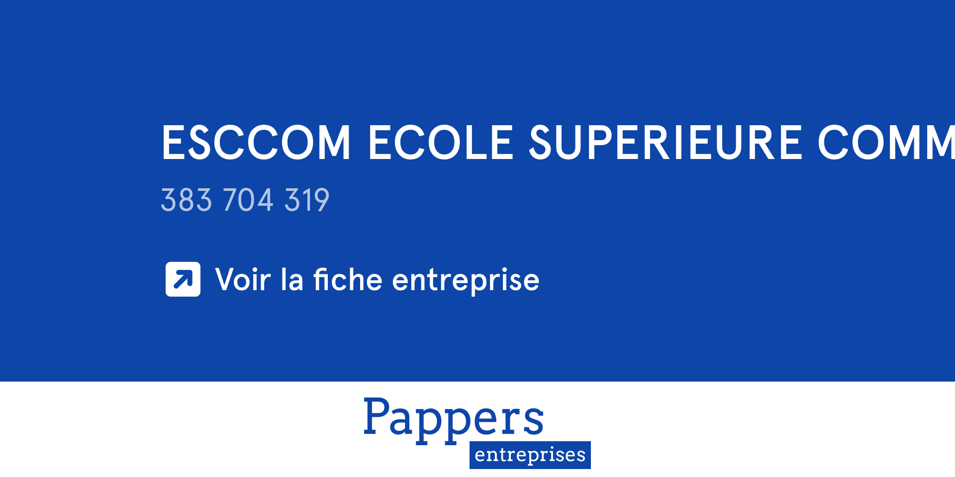 Société ESCCOM ECOLE SUPERIEURE COMMERCE COMMUNICATION : Chiffre d ...