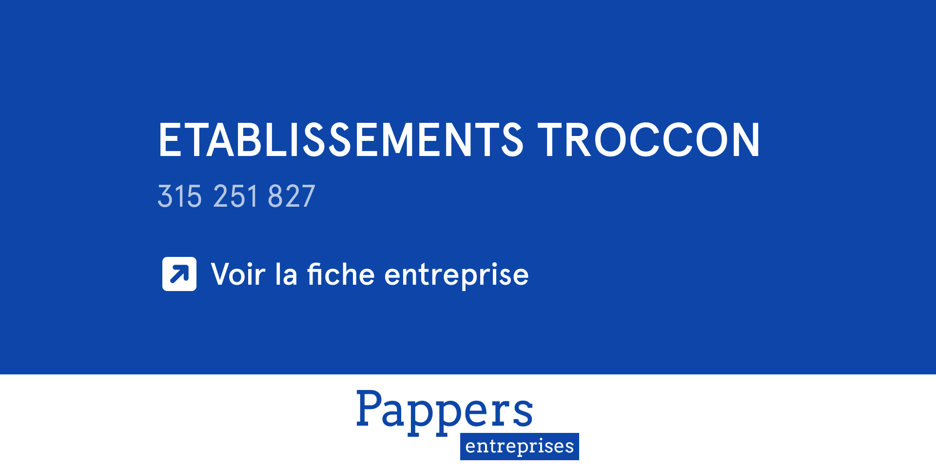 Société ETABLISSEMENTS TROCCON : Chiffre d'affaires, statuts, extrait d ...
