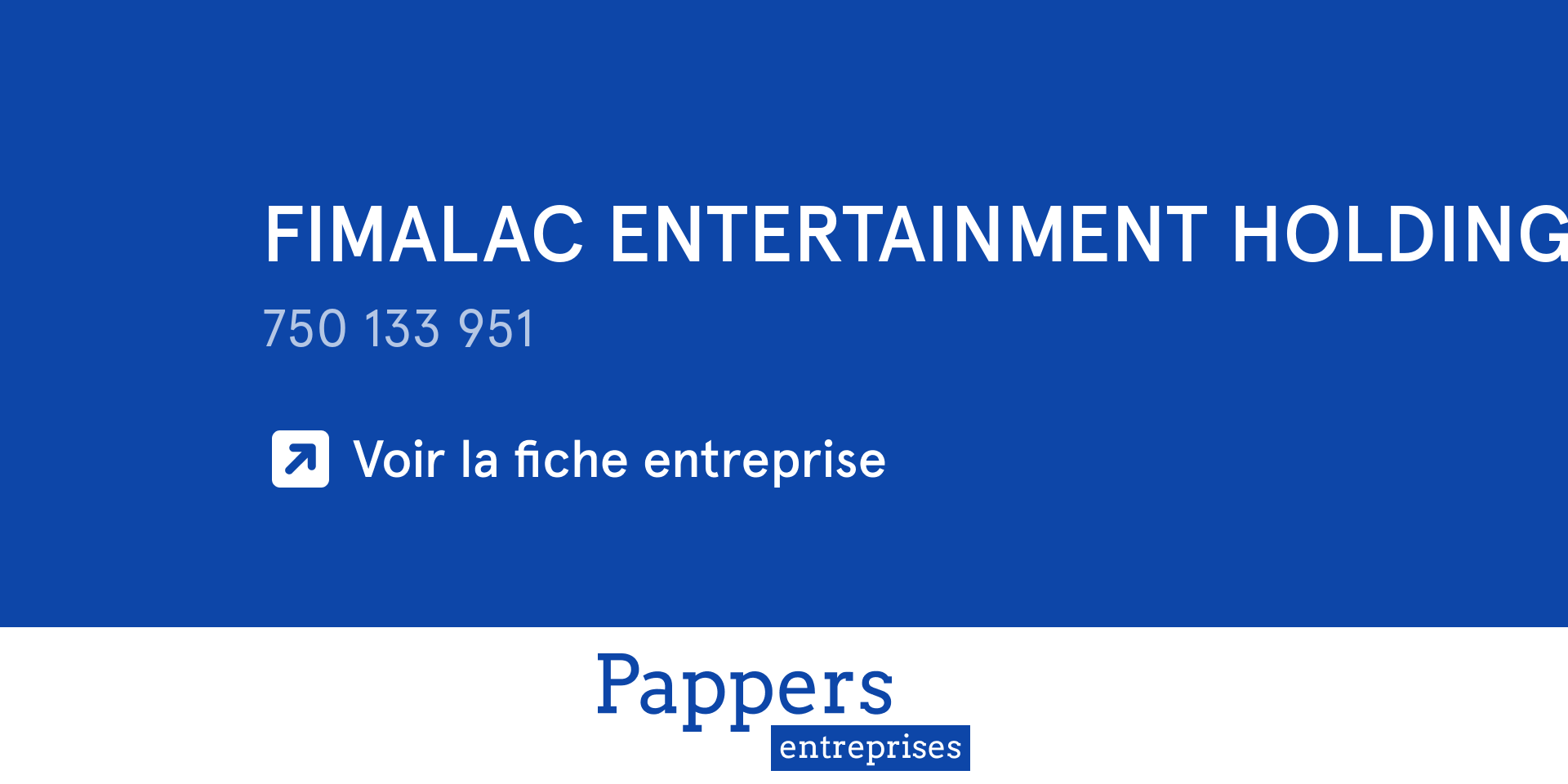 Société FIMALAC ENTERTAINMENT HOLDING : Chiffre d'affaires, statuts ...
