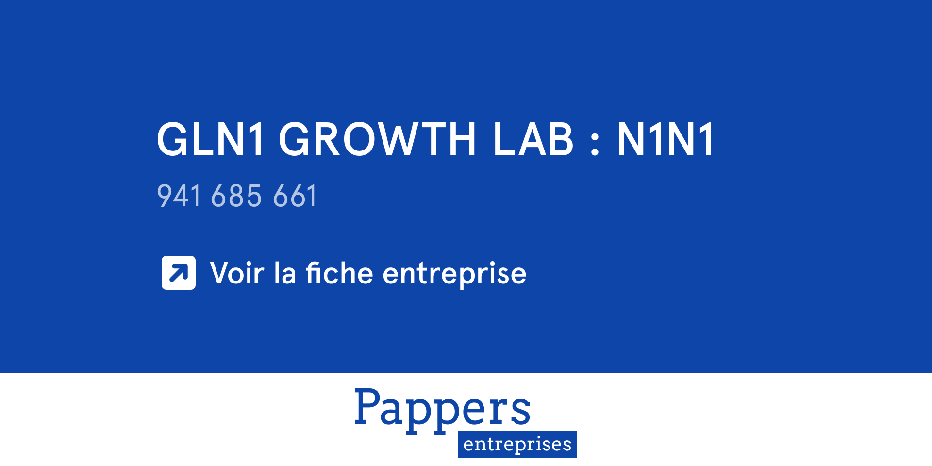 Société GLN1 GROWTH LAB : N1N1 : Chiffre d'affaires, statuts, extrait d ...