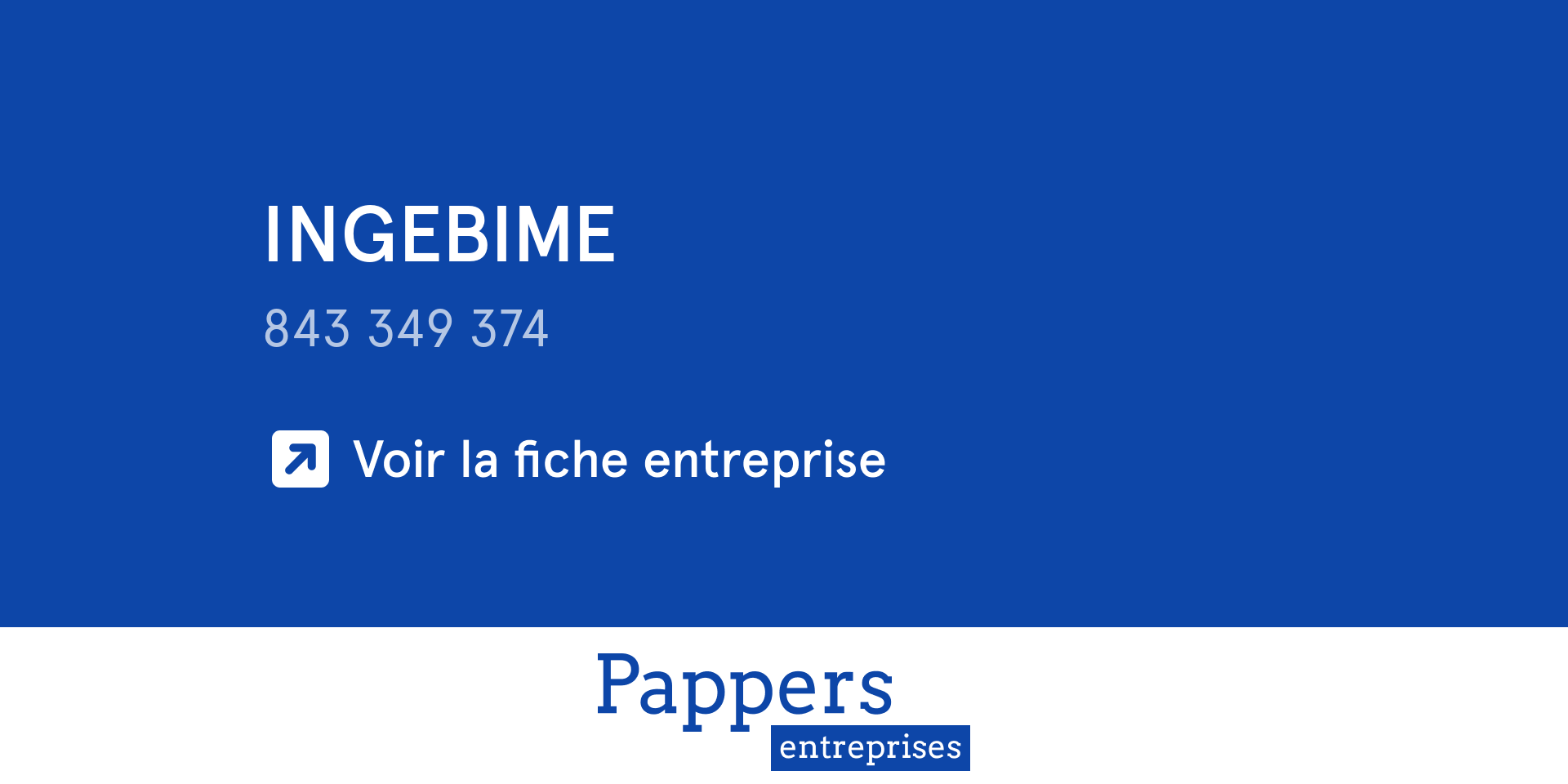 Société INGEBIME : Chiffre d'affaires, statuts, extrait d'immatriculation