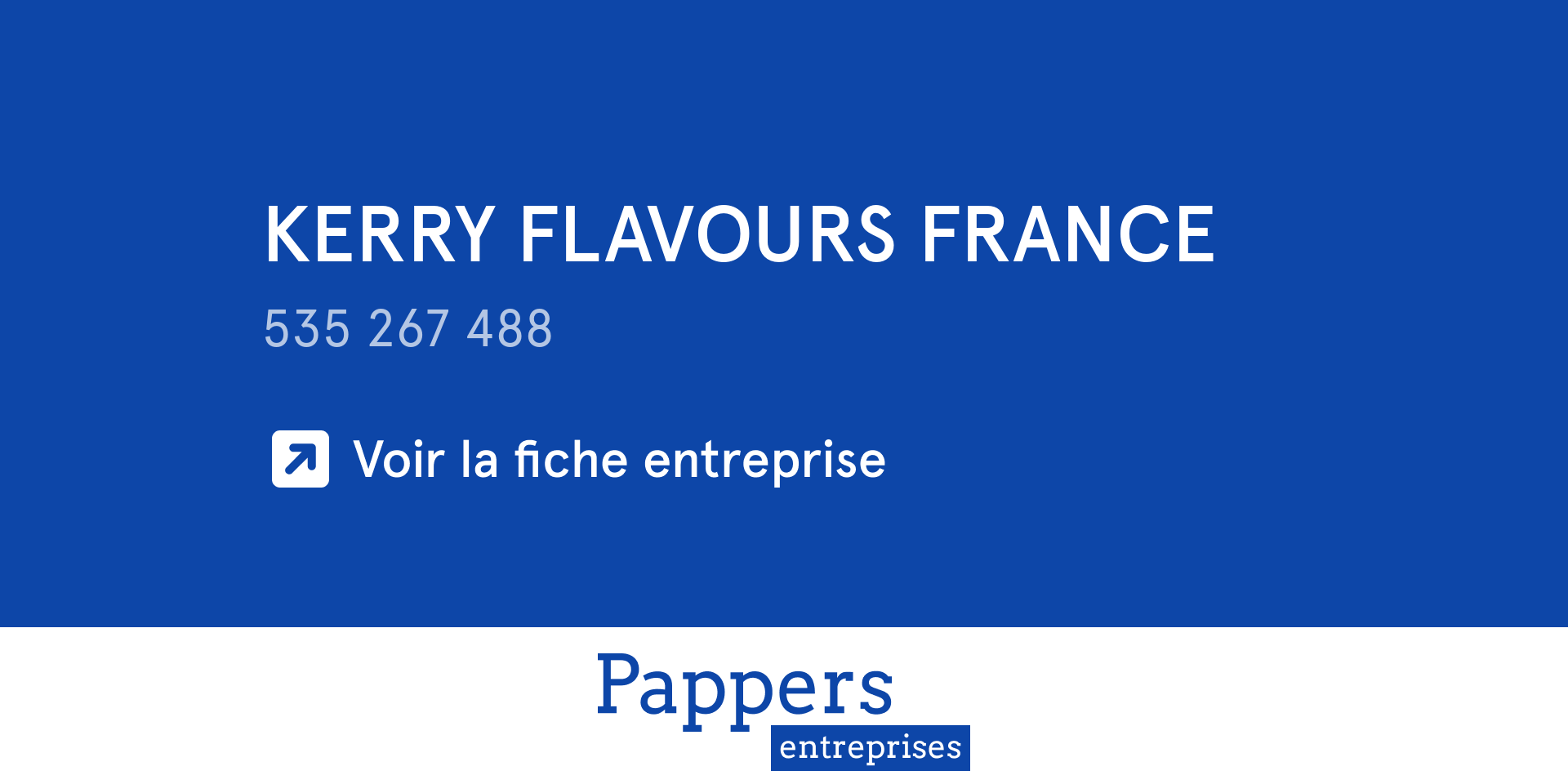 Société KERRY FLAVOURS FRANCE : Chiffre d'affaires, statuts, extrait d ...