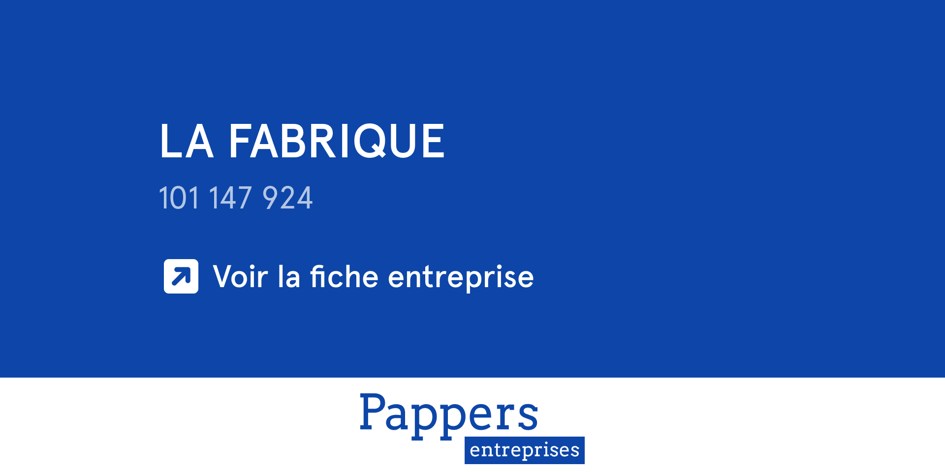 Société LA FABRIQUE : Chiffre d'affaires, statuts, extrait d ...