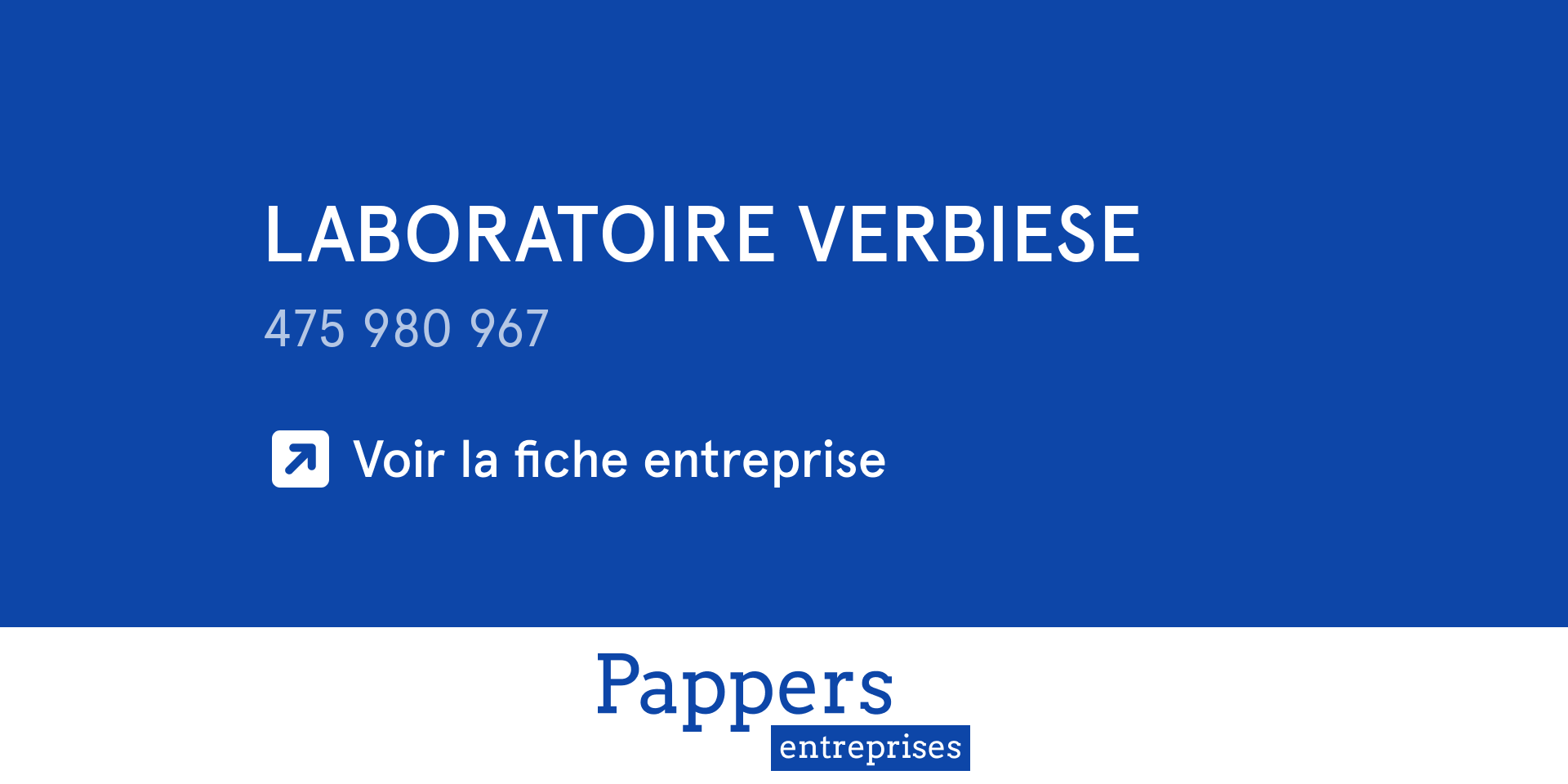 Société LABORATOIRE VERBIESE : Chiffre d'affaires, statuts, extrait d ...