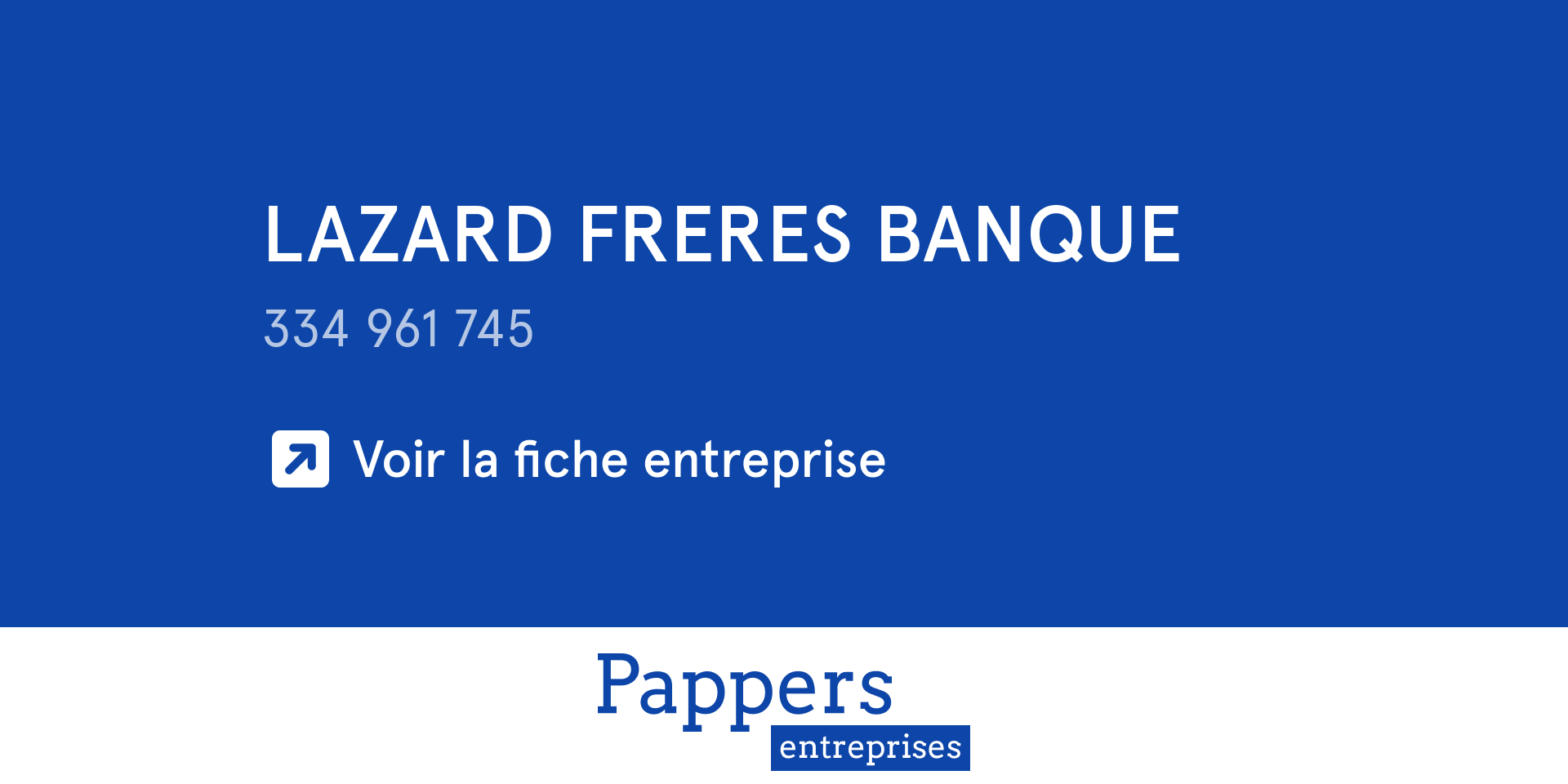 Société LAZARD FRERES BANQUE : Chiffre d'affaires, statuts, extrait d ...
