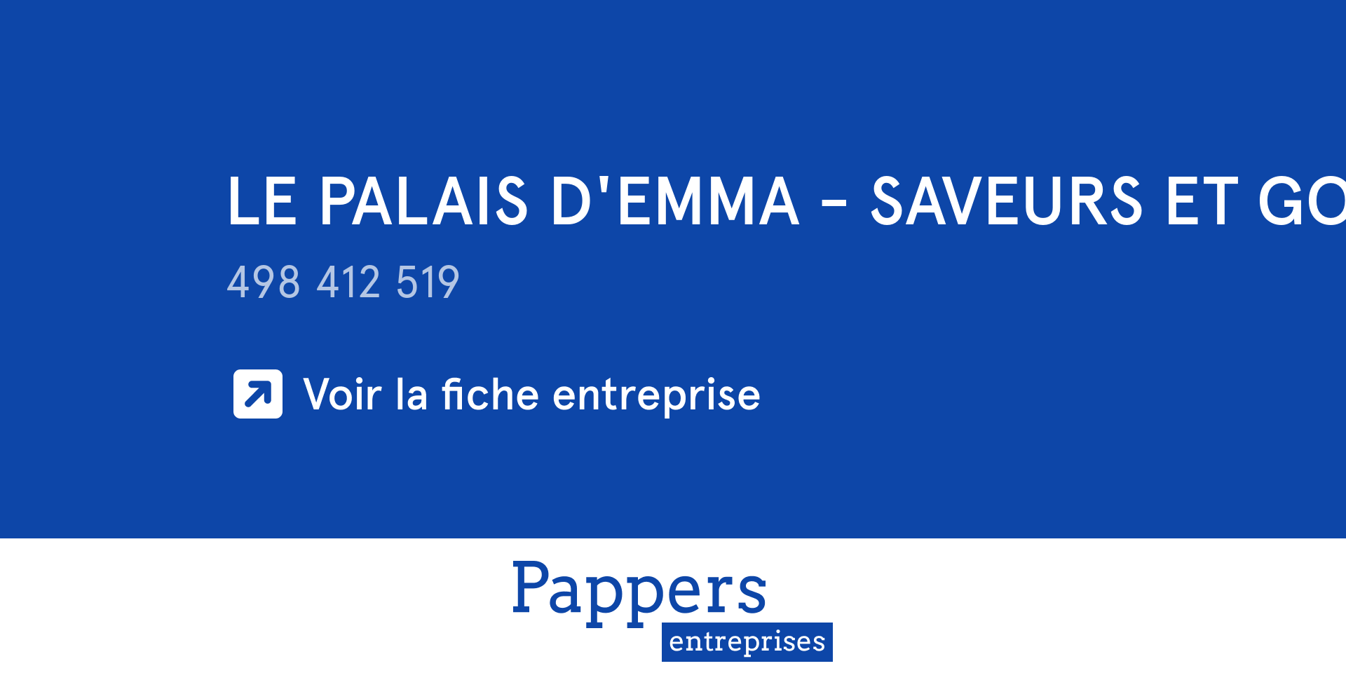 Société LE PALAIS D'EMMA - SAVEURS ET GOURMANDISES : Chiffre d'affaires ...