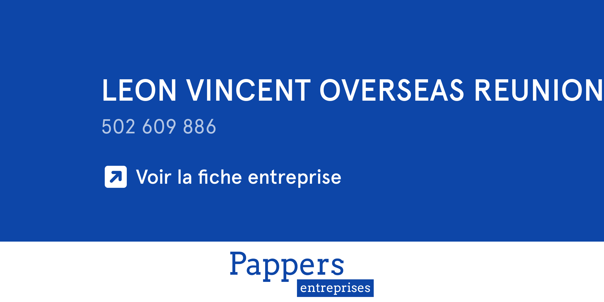 Société LEON VINCENT OVERSEAS REUNION : Chiffre d'affaires, statuts ...