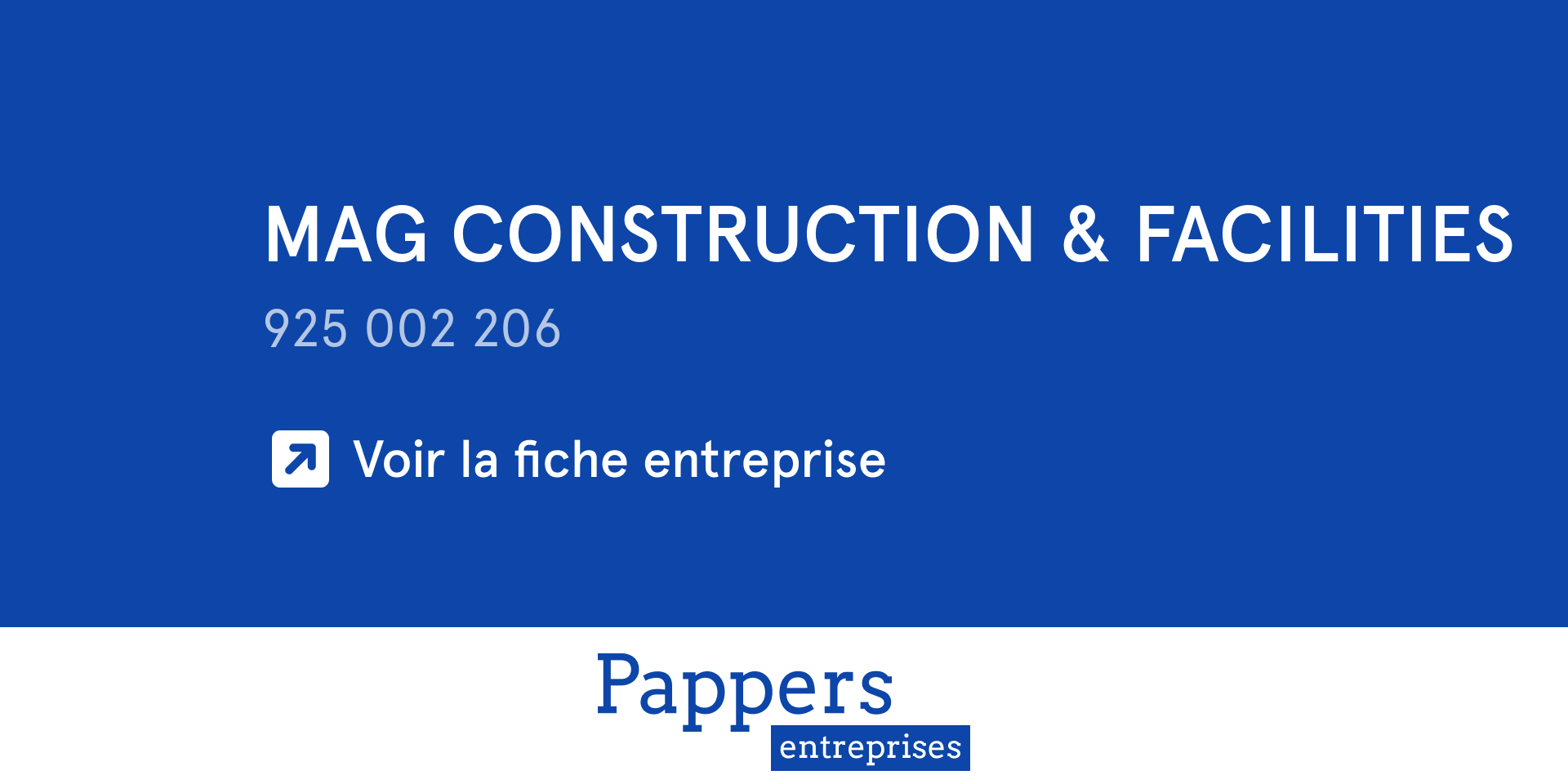 Société MAG CONSTRUCTION & FACILITIES : Chiffre d'affaires, statuts ...