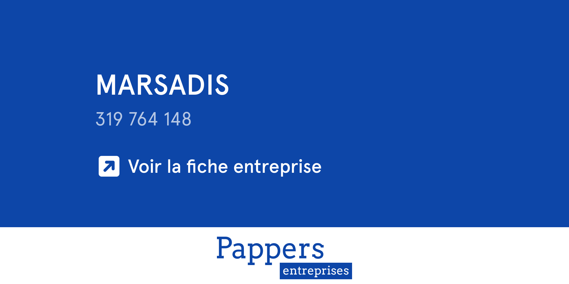 Société MARSADIS : Chiffre d'affaires, statuts, extrait d'immatriculation