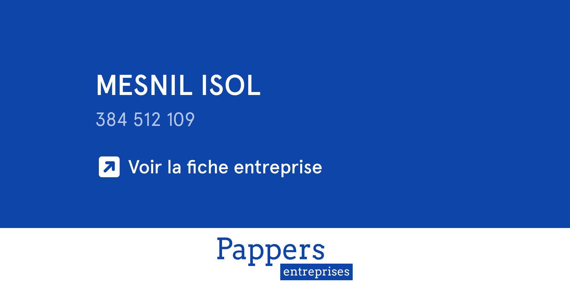 Société MESNIL ISOL : Chiffre d'affaires, statuts, extrait d'immatriculation