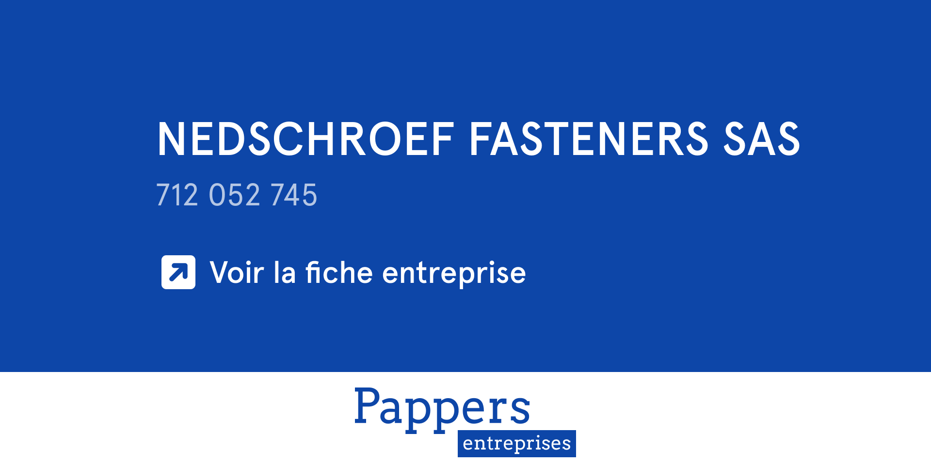 Société NEDSCHROEF FASTENERS SAS : Chiffre d'affaires, statuts, extrait ...
