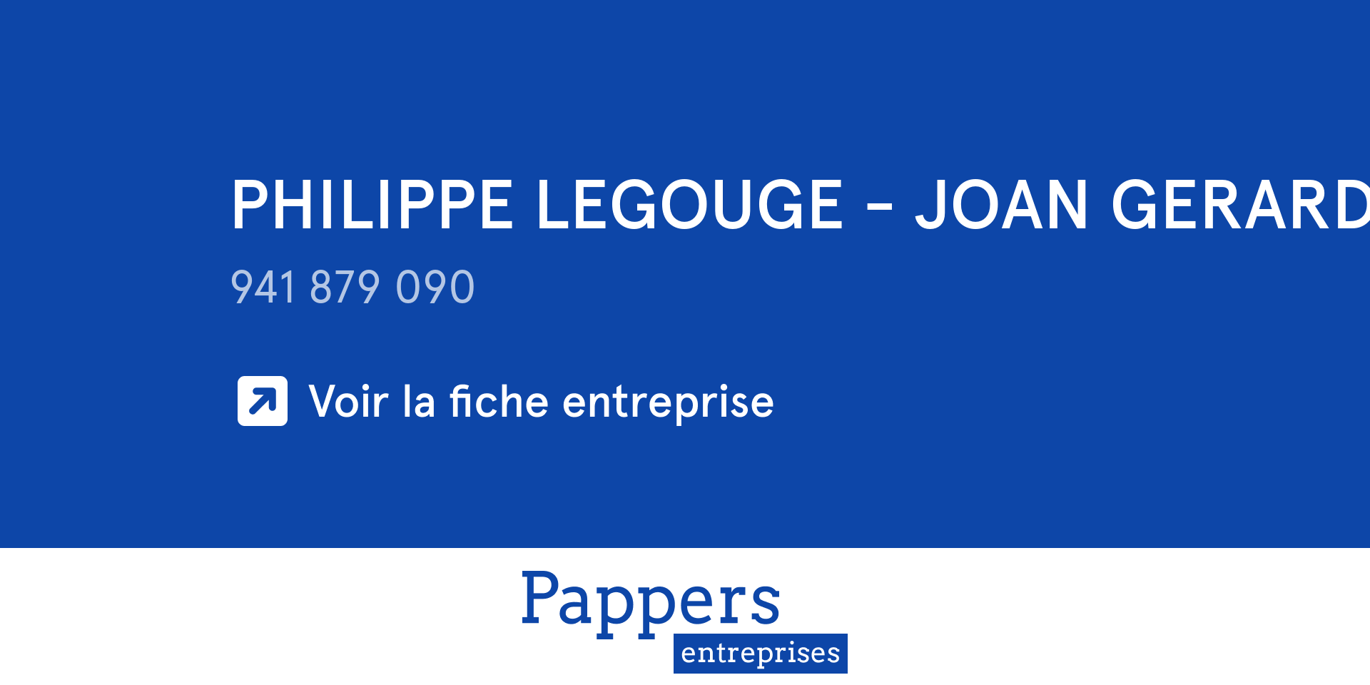 Société PHILIPPE LEGOUGE - JOAN GERARD : Chiffre d'affaires, statuts ...