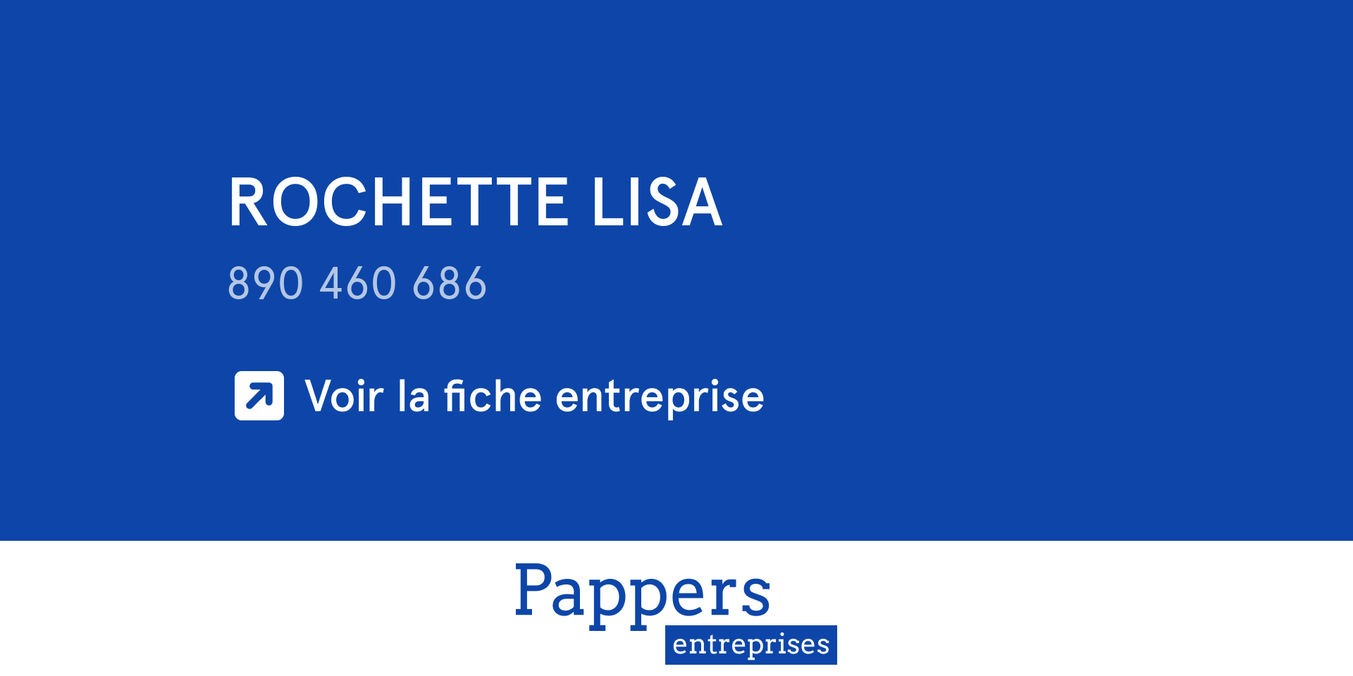 ROCHETTE LISA (890460686) : Chiffre d'affaires, statuts, extrait d ...