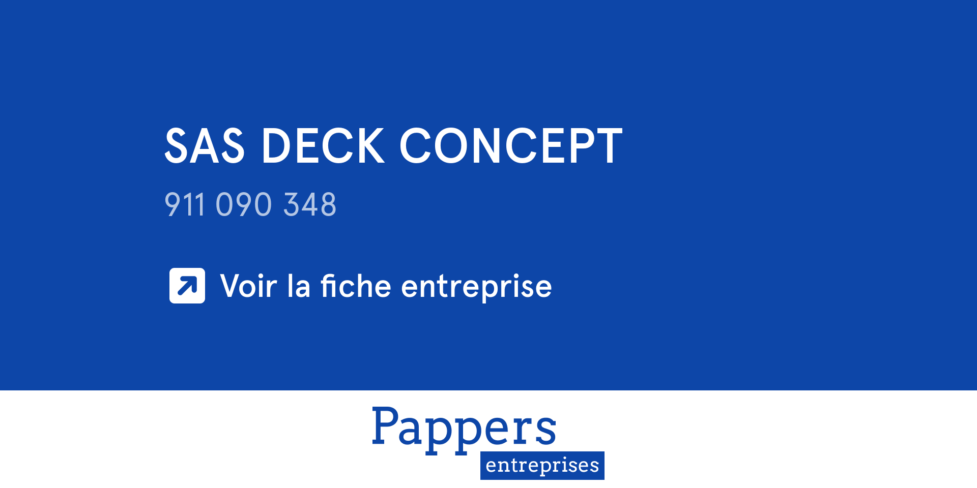 Société SAS DECK CONCEPT : Chiffre d'affaires, statuts, extrait d ...