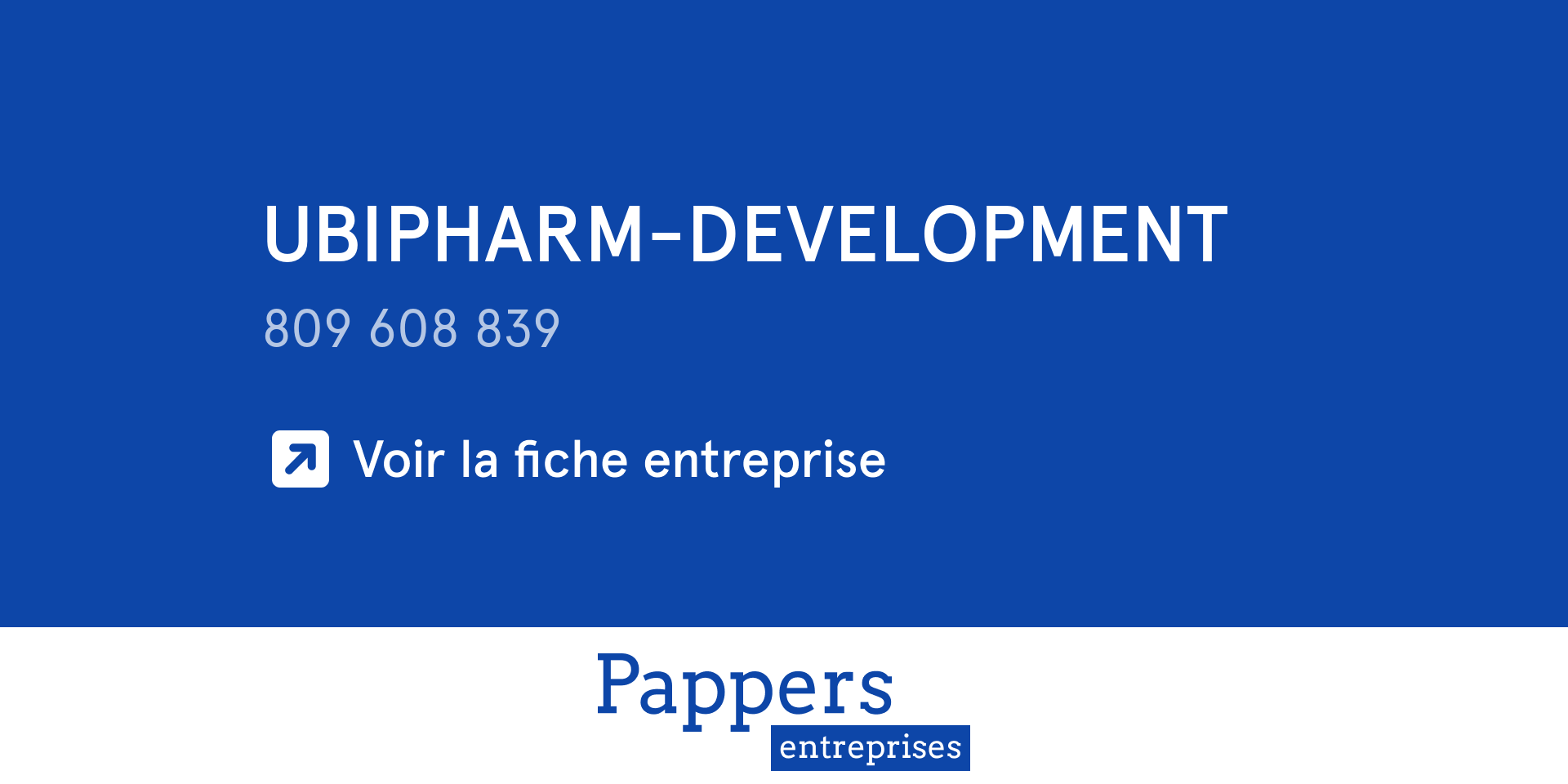 Société UBIPHARM-DEVELOPMENT : Chiffre d'affaires, statuts, extrait d ...